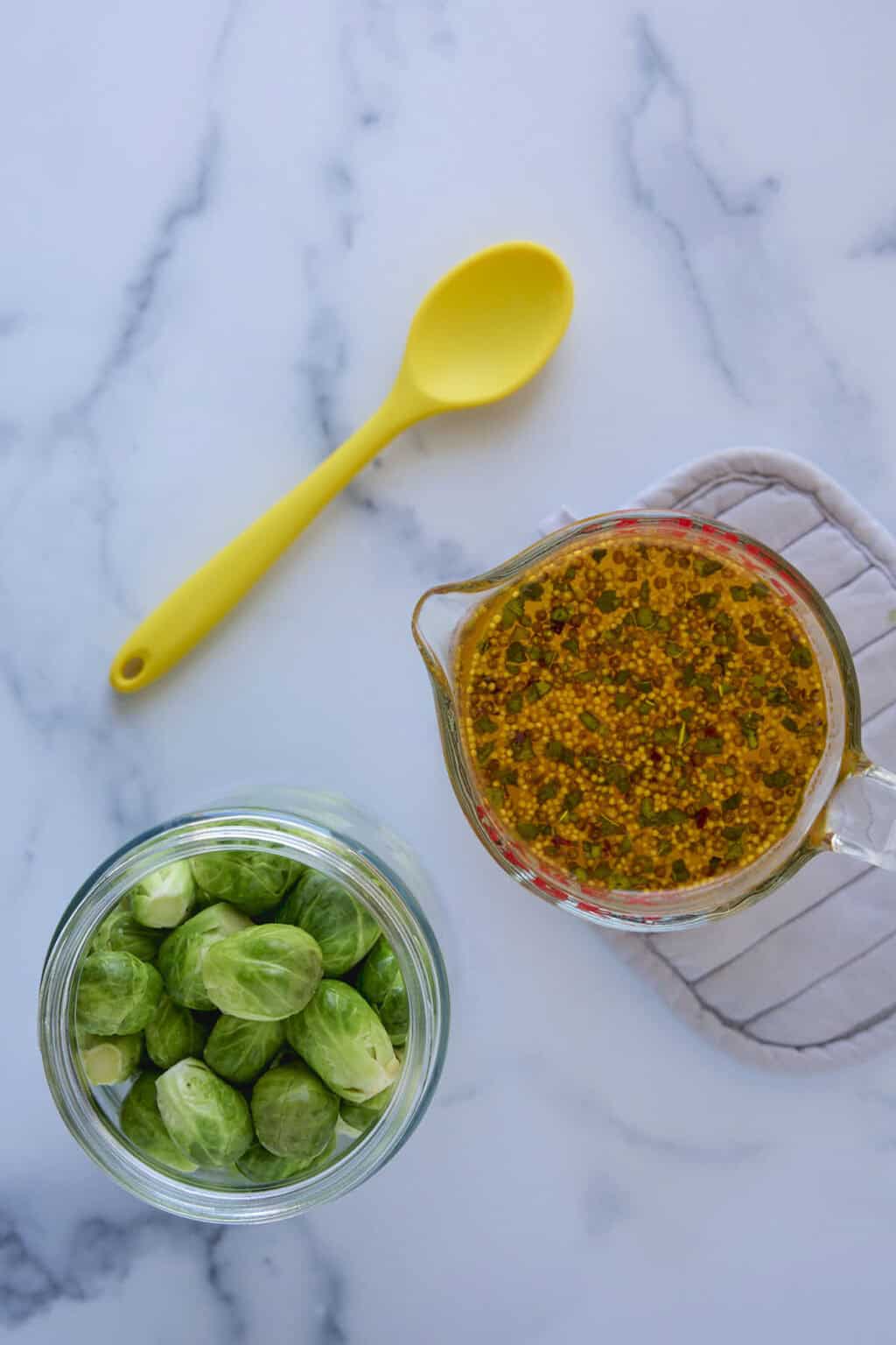 Frog Balls aka Pickled Brussels Sprouts - A Bee Made It